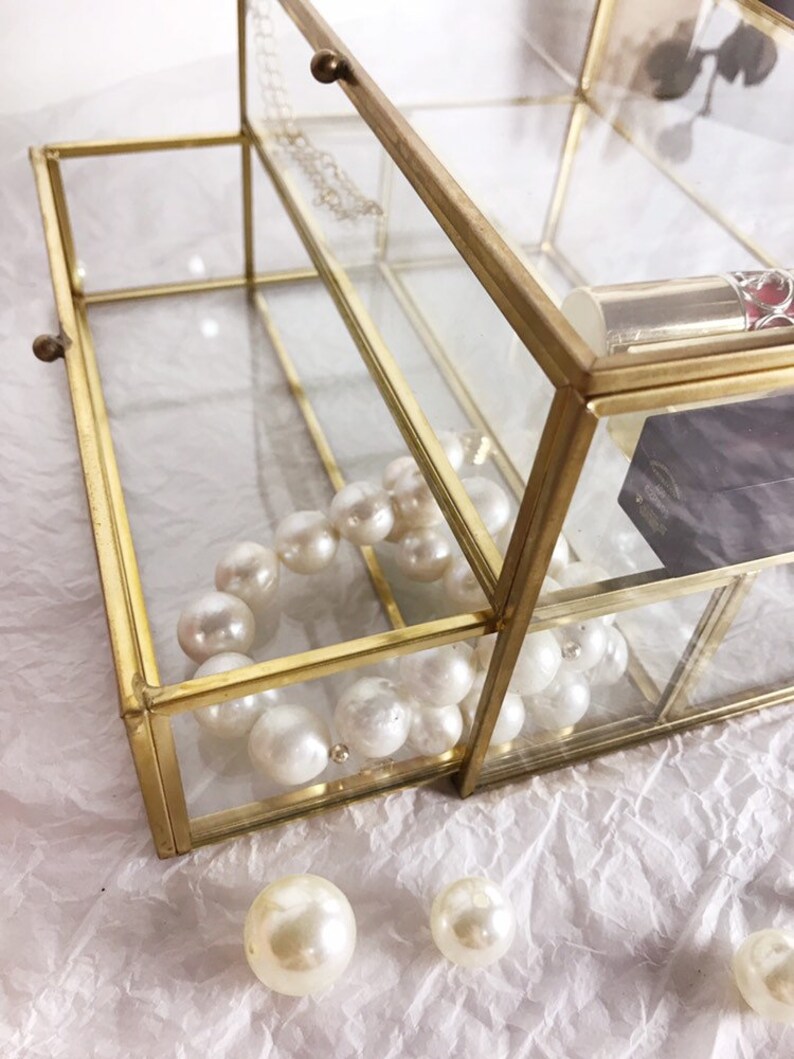 Bronze rectangular Jew Box Cuboid Bronze Glass Container | Etsy