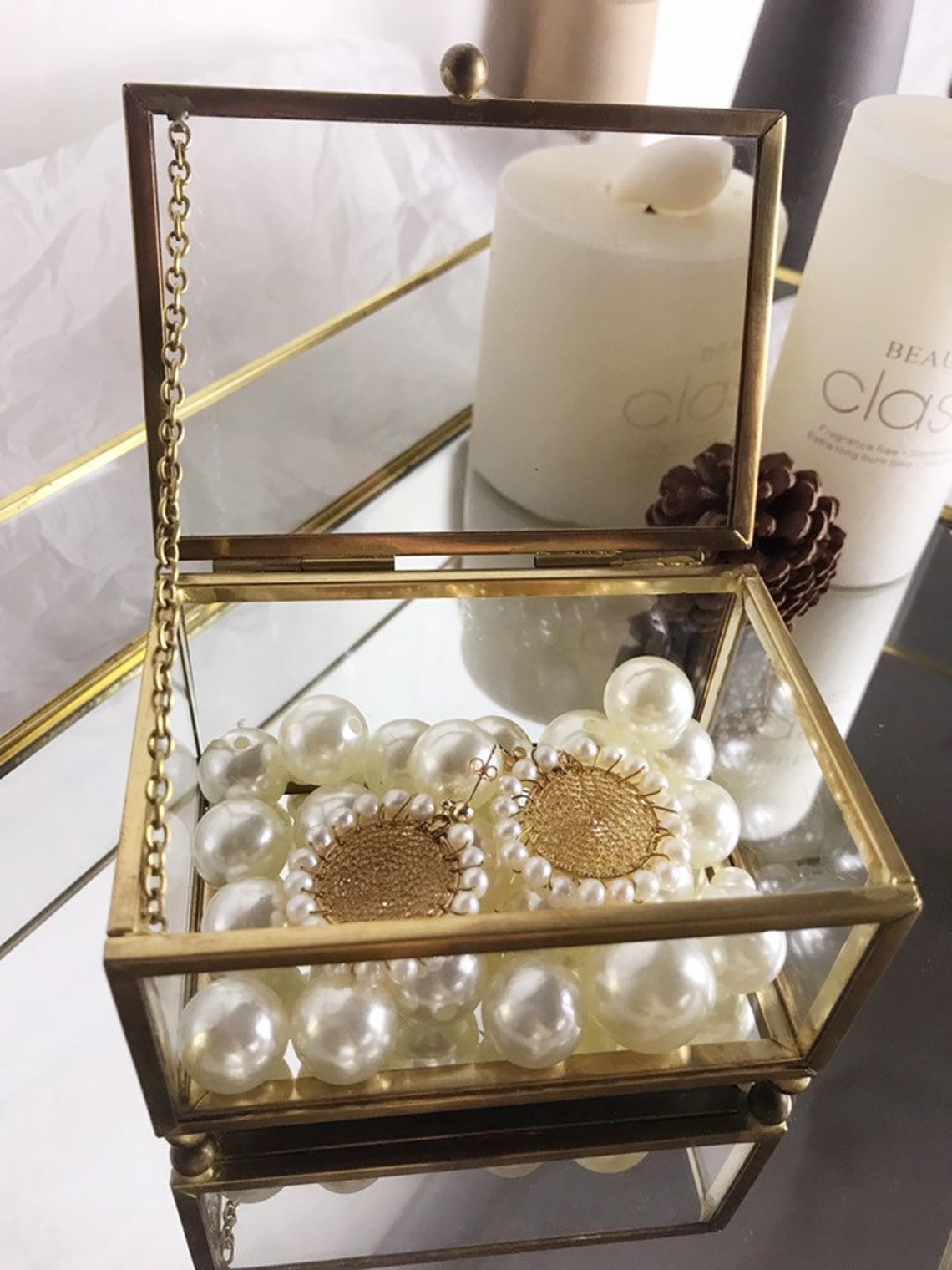 Bronze Rectangle Mirror Jewelry Display Box-tray - Etsy