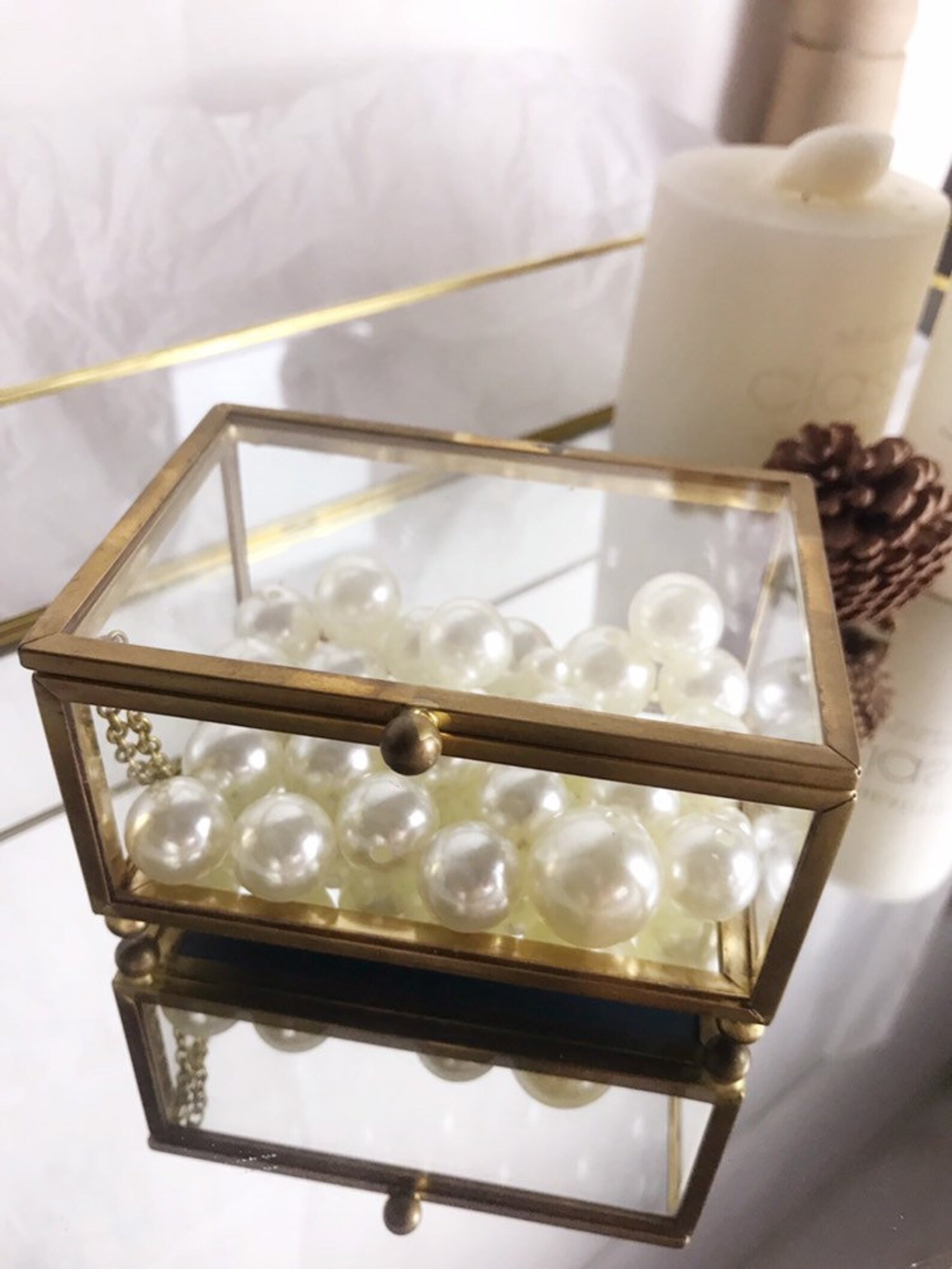 Bronze Rectangle Mirror Jewelry Display Box-tray - Etsy