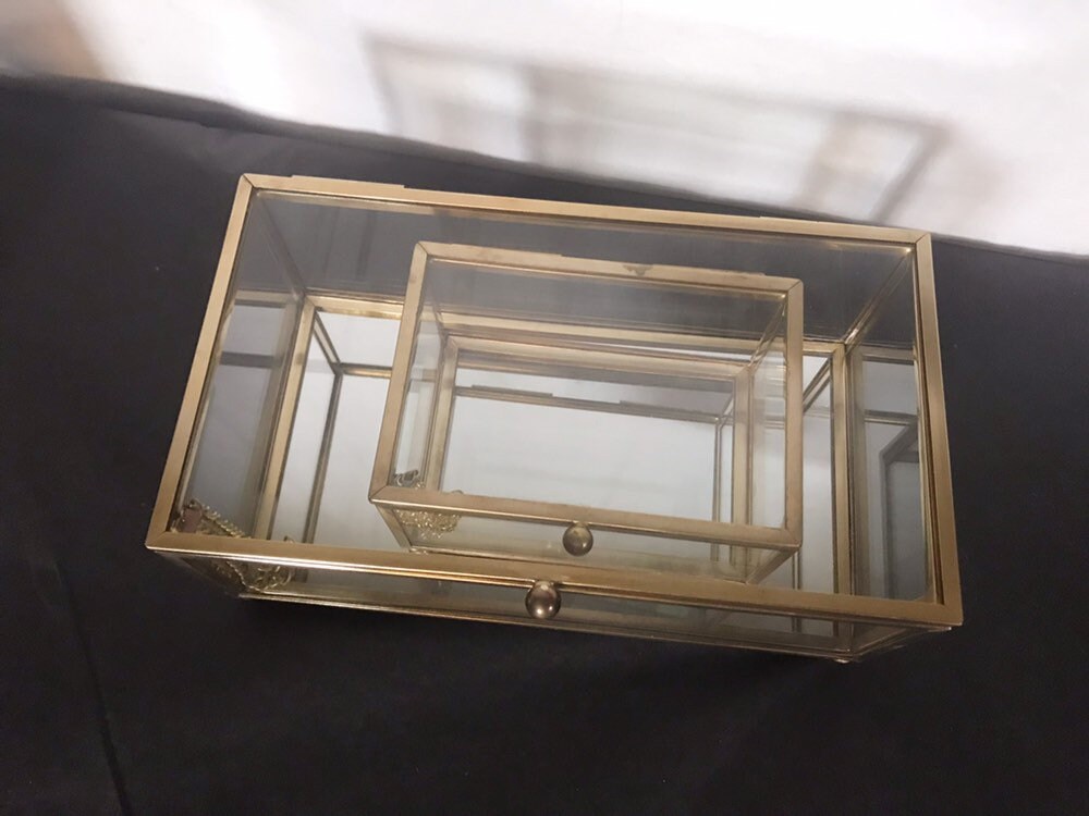 Bronze Rectangle Mirror Jewelry Display Box-tray - Etsy