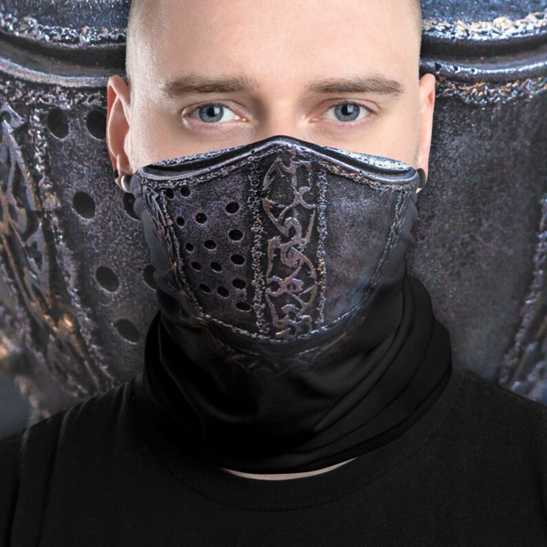 Medieval Knight Armor Washable Face Mask Jousting Black | Etsy