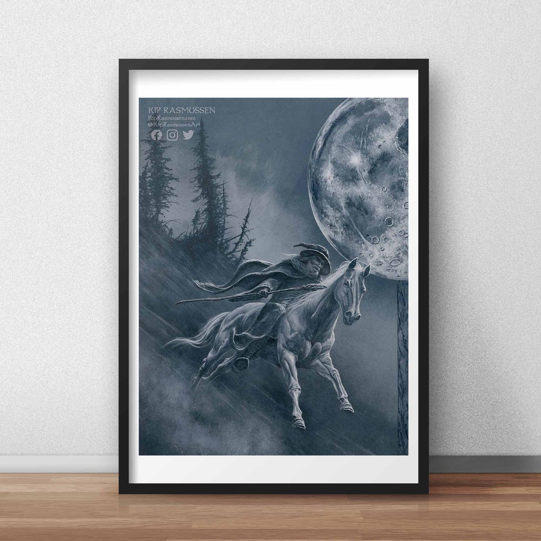 Tolkien Art Print, the Lord of the Rings, the Hobbit, the Silmarillion: Gandalf Upon Shadowfax ...