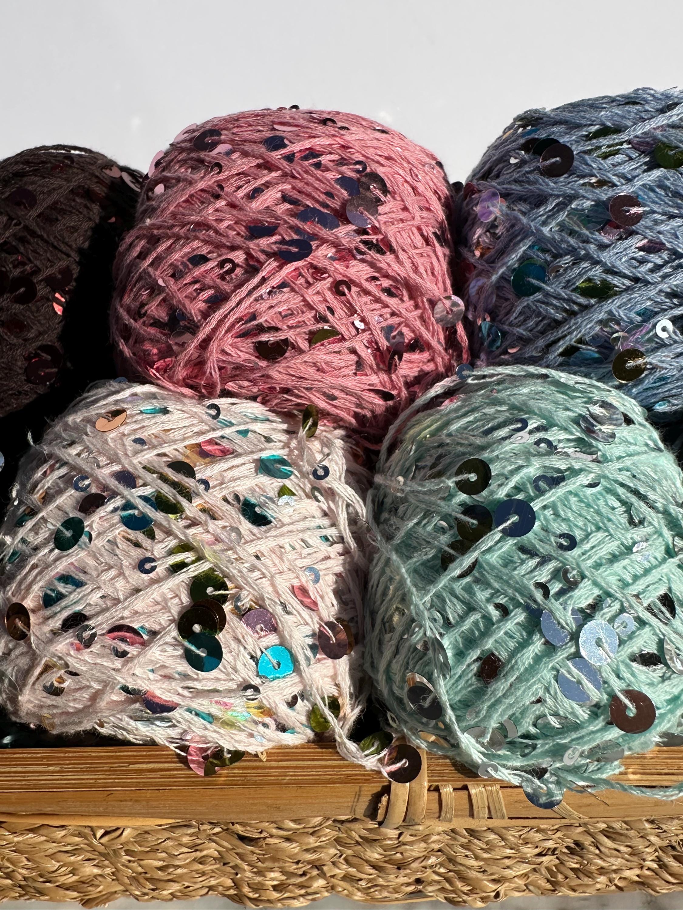 Royal Double Sequins Cotton Yarn, Nuno Felting, Knitting, Crochet, Art ...