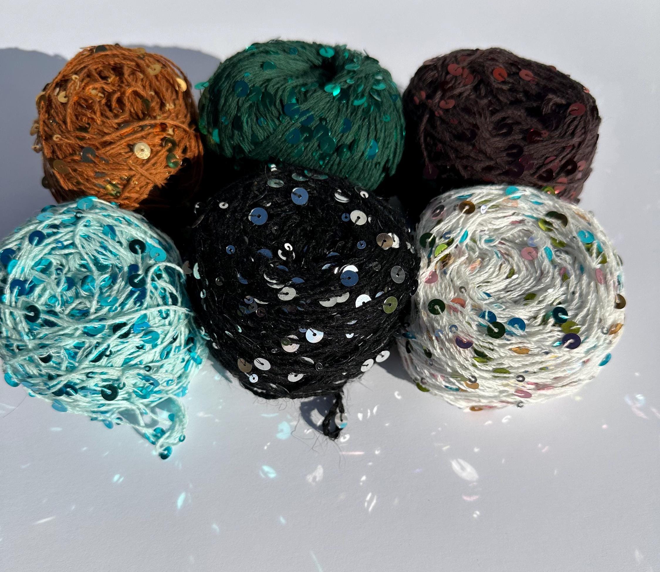 Royal Double Sequins Cotton Yarn, Nuno Felting, Knitting, Crochet, Art ...