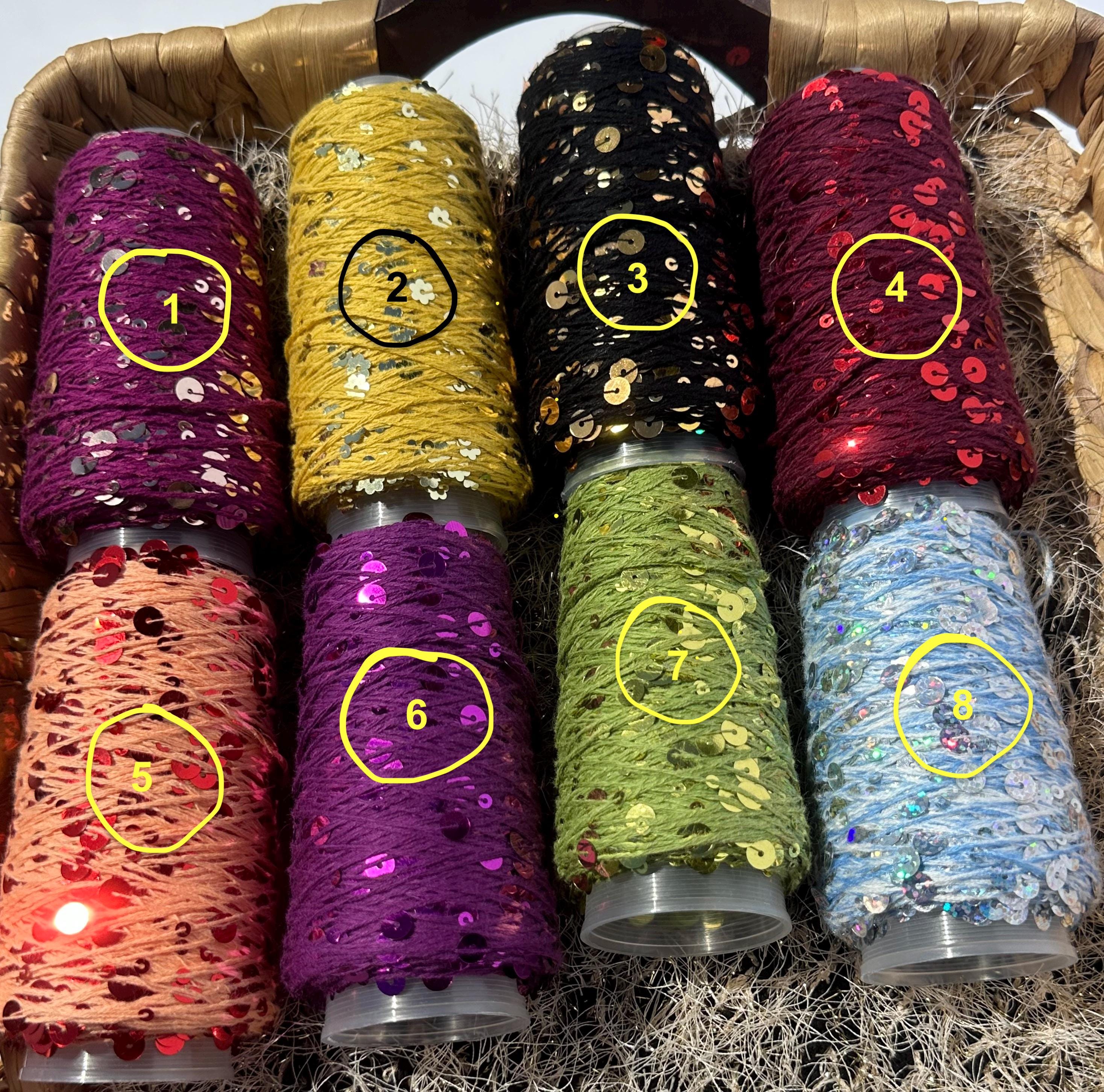 Royal Double Sequins Cotton Yarn, Nuno Felting, Knitting, Crochet, Art ...