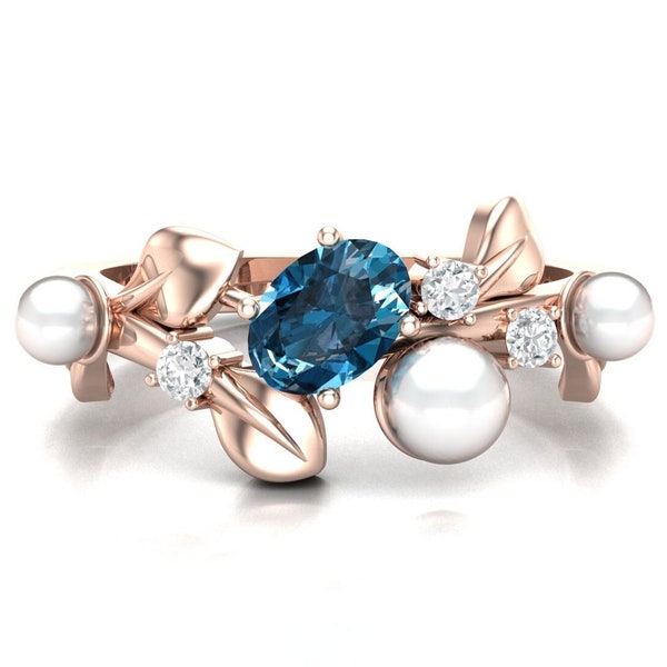 Blue Pearl Ring - Etsy