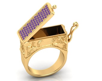 Antique Unique Openable Poison Box Ring Vintage Art Deco Ring | Etsy