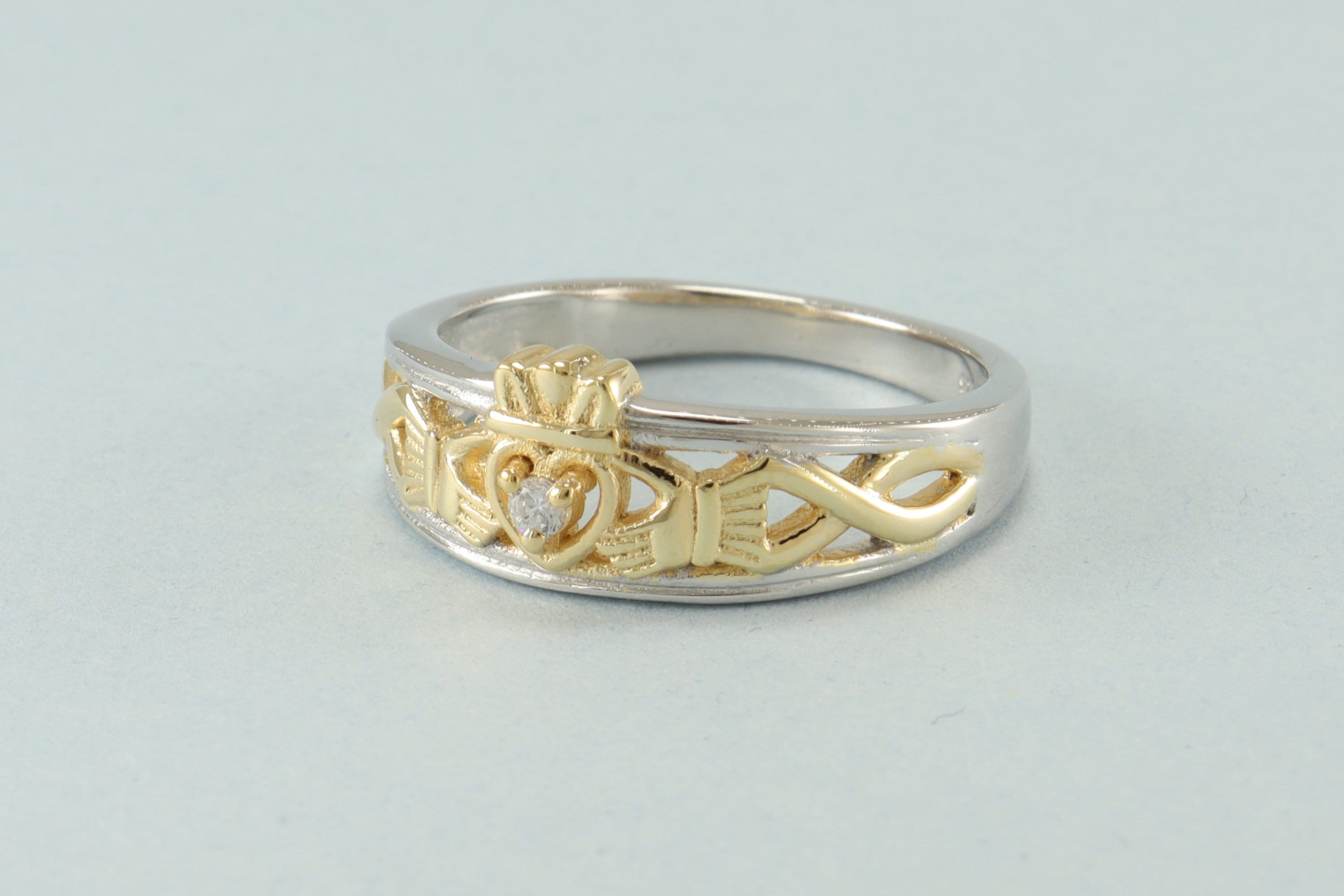 Claddagh Ring Celtic Knots Ring Ladies Claddagh Band Dainty | Etsy