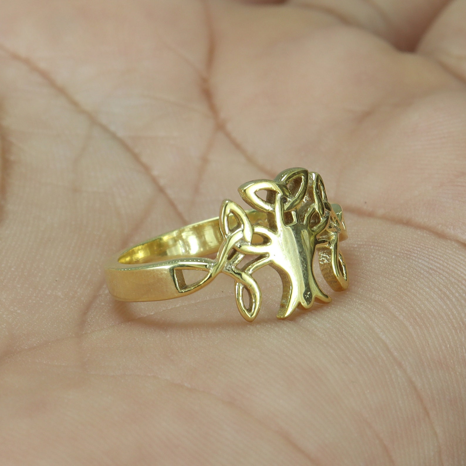 Celtic Knot Trinity Tree of Life Handmade Silver Ring Art - Etsy