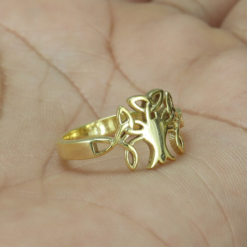 Celtic Knot Trinity Tree of Life Handmade Silver Ring Art - Etsy