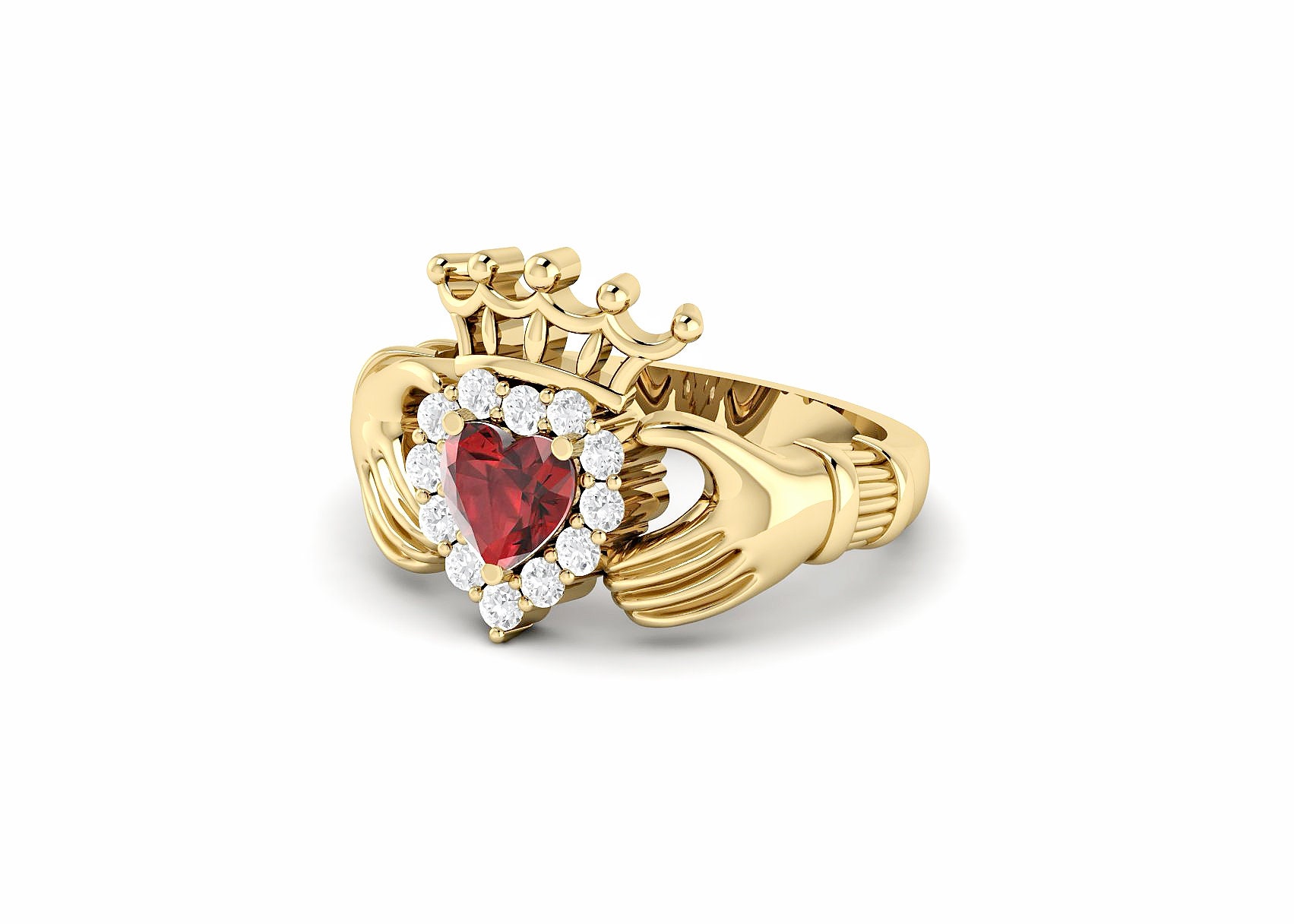 Garnet Claddagh Ring Engagement Ring Wedding Ring Heart Love | Etsy