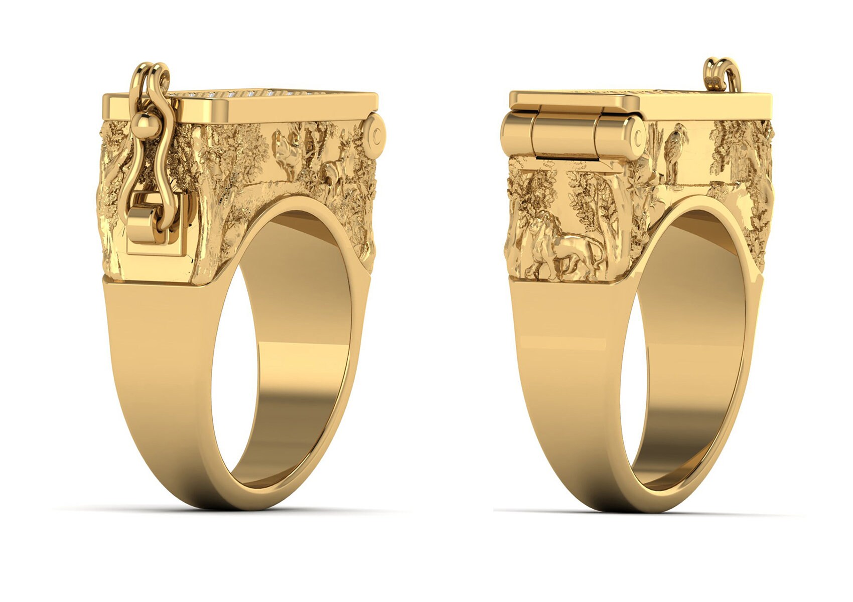 Antique Unique Openable Poison Box Ring Vintage Art Deco Ring | Etsy