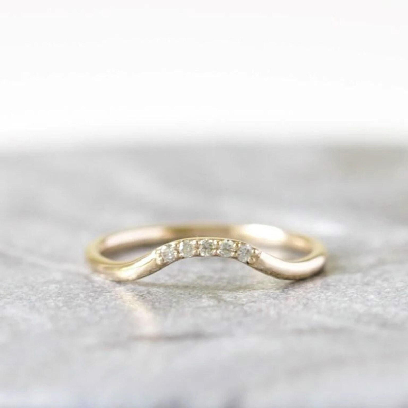 Curved Wedding Ring in Silver Band Wedding Band Curved Ring - Etsy