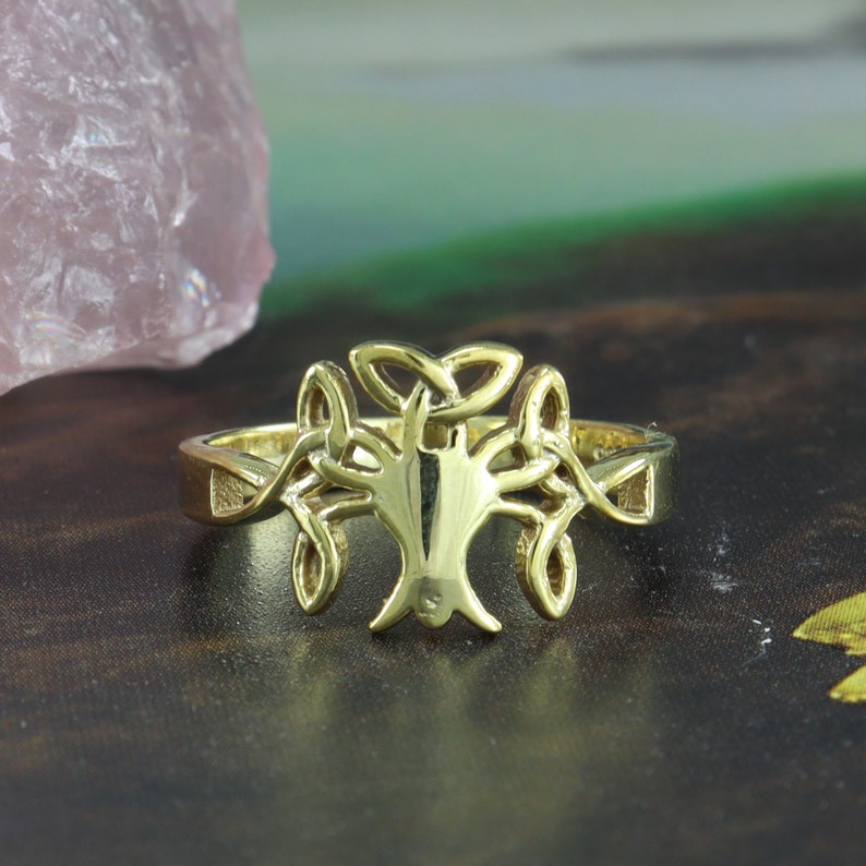 Celtic Knot Trinity Tree of Life Handmade Silver Ring Art - Etsy