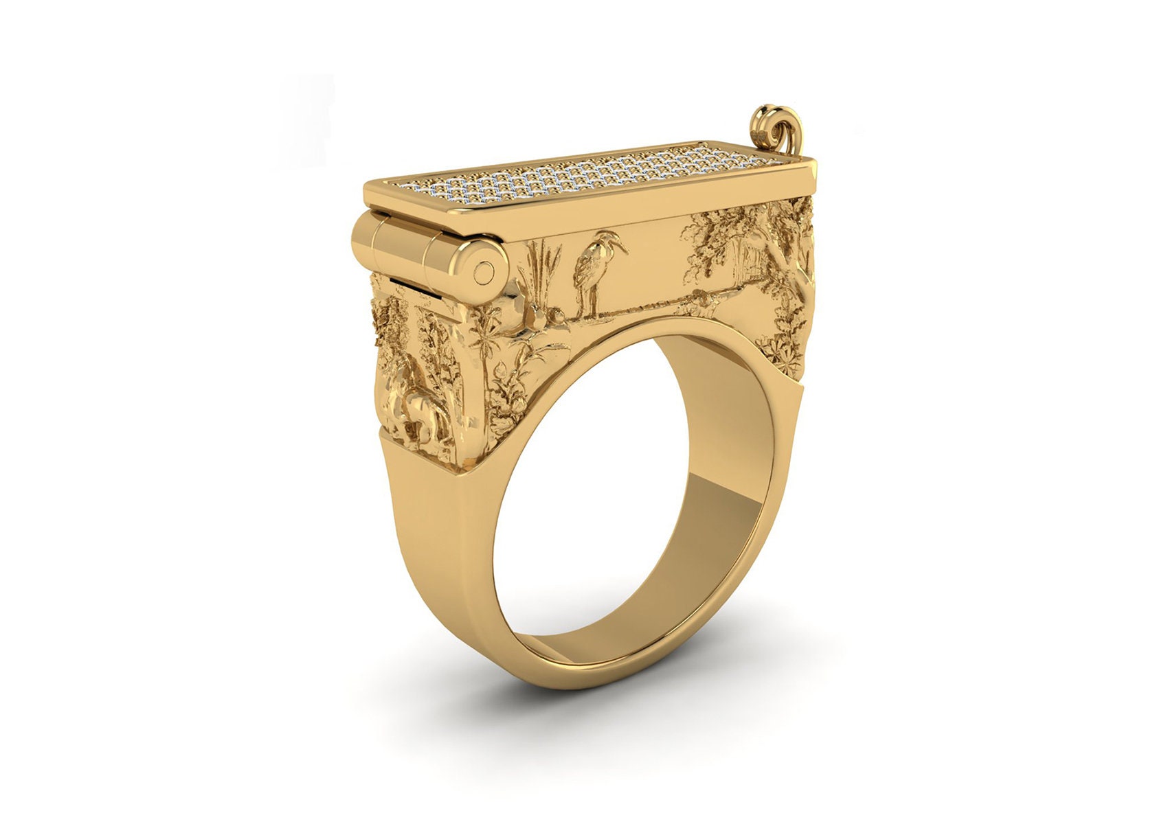 Antique Unique Openable Poison Box Ring Vintage Art Deco Ring | Etsy