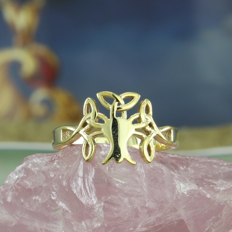 Celtic Knot Trinity Tree of Life Handmade Silver Ring Art - Etsy