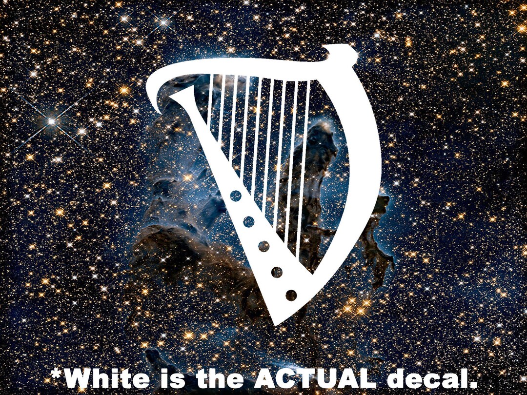 Harp Vinyl Decal, Celtic Irish Decor, Bumper Stickers for Car, Laptop ...