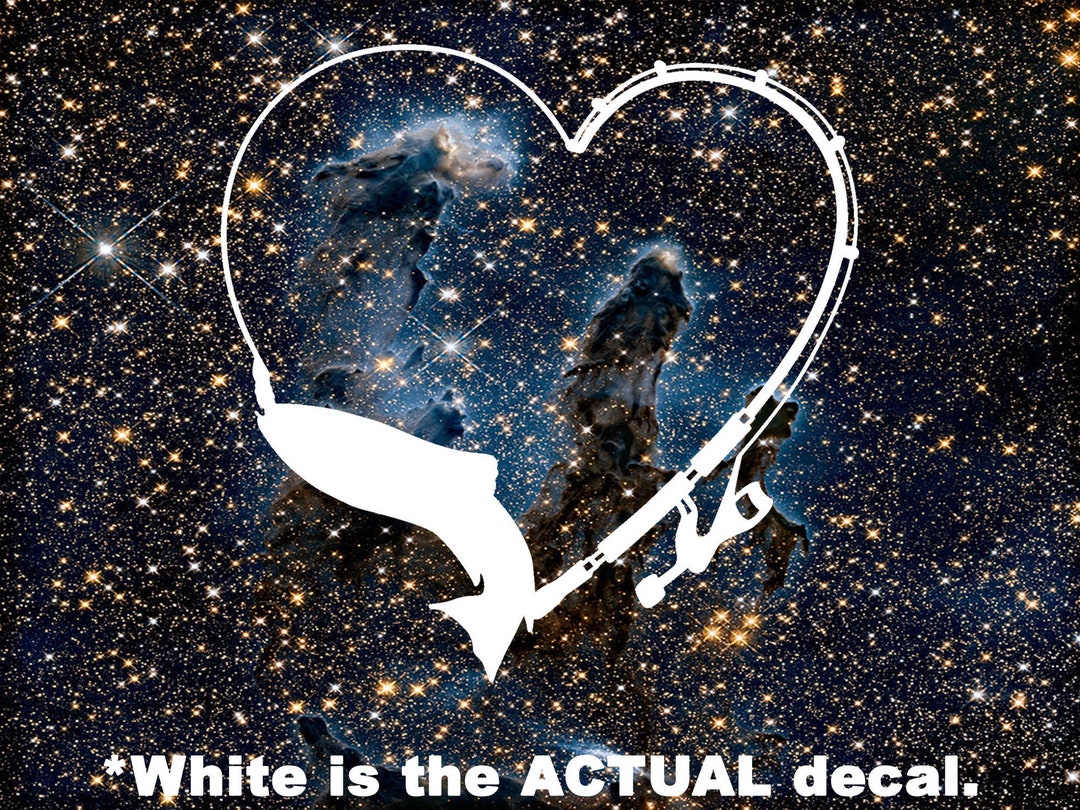 Fishing Sticker, Heart Fishing Rod, Love Fishing, Fishing Decal - Etsy