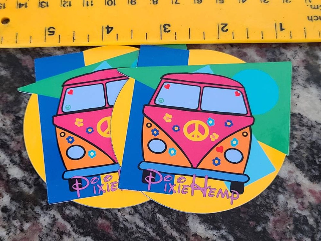 2 Pixiehemp Colorful Hippy Vw Bus. - Etsy