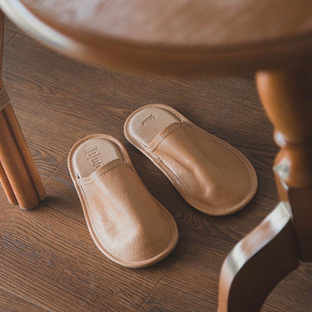 Reforged Vintage Soft Vegetable Tanned Slippers Italian Cowhide Home ...