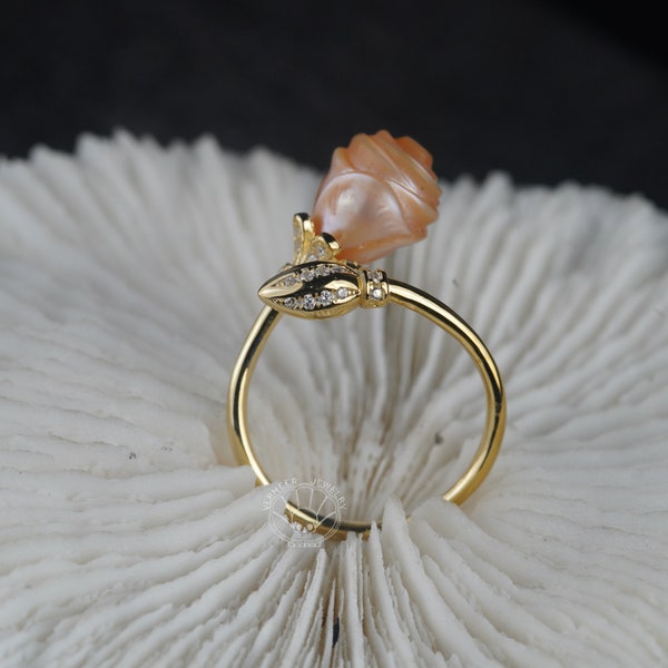 Carved Shell Ring - Etsy