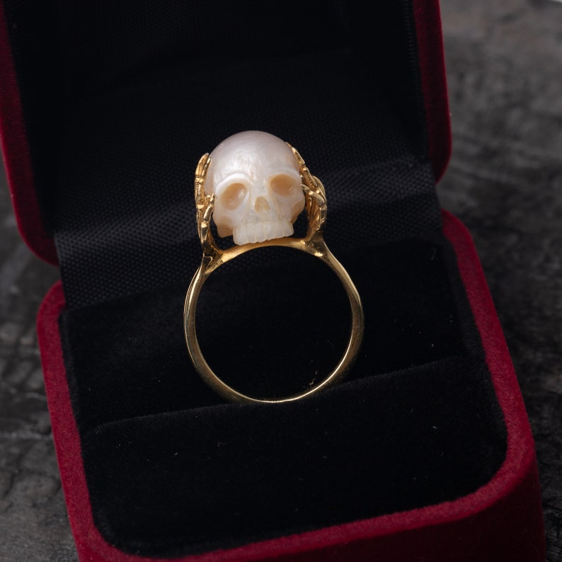 Skull Pearl Ring ''be a Thinker'' Freshwater - Etsy