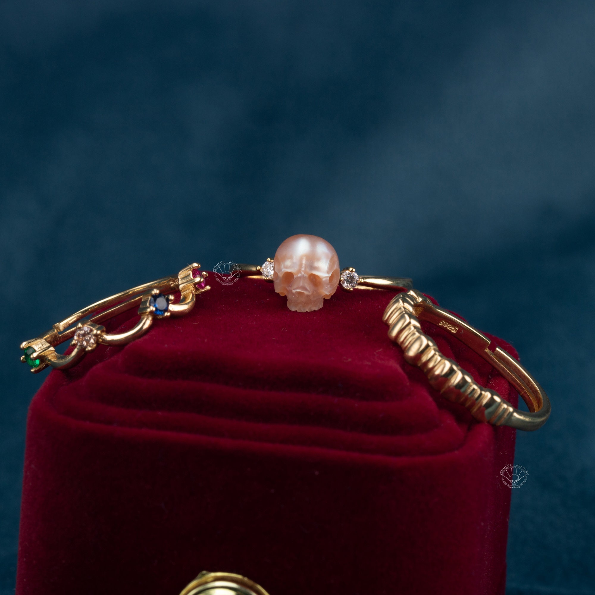 3 in 1 Ring Pearl Skull Ring Set Three Pieces for Matching - Etsy