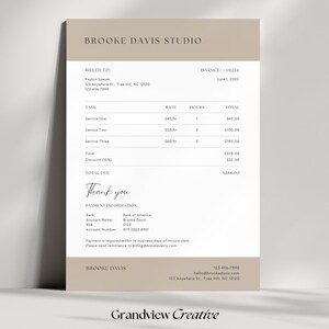 Minimalist Canva Editable Invoice Template, Small Business Esthetician ...