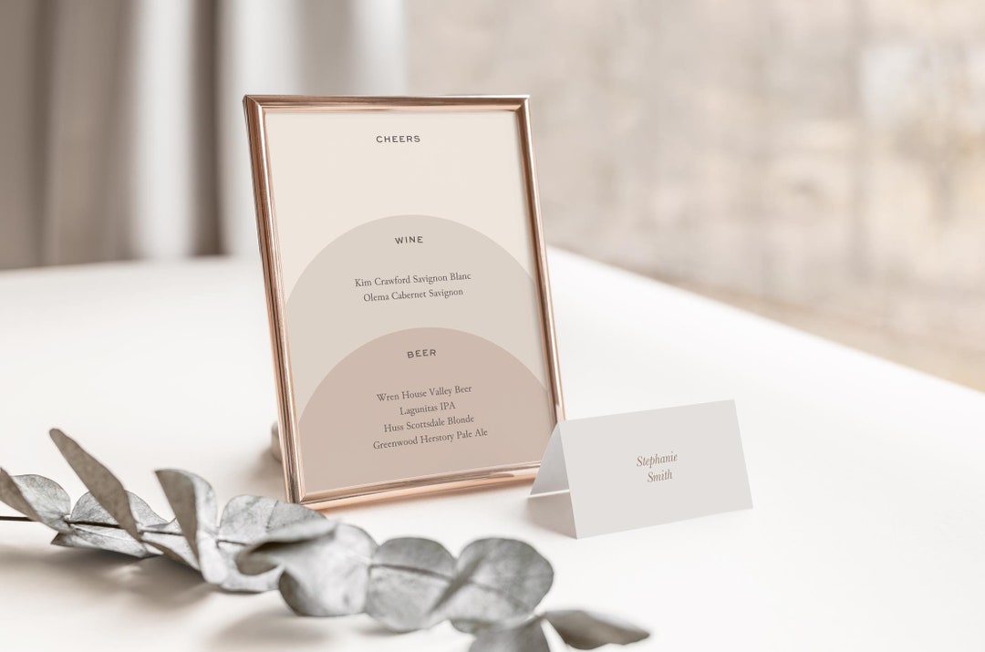 Arch Minimal Bar Menu Template, Neutral Gradient Menu Editable in Canva ...