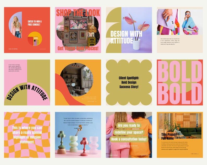 VIBRANT & EDGY BUNDLE, Instagram Post Story, Reels Templates for Canva ...