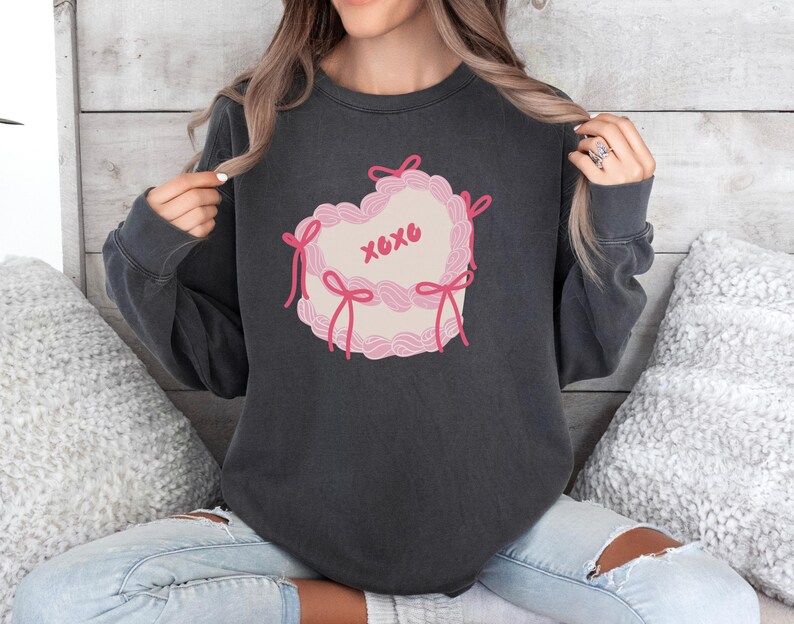 XOXO Pink Coquette Heart Cake PNG Digital File, Girly Heart Bow Png, T ...