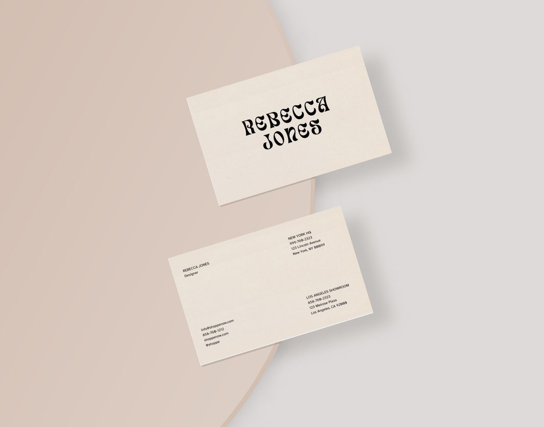 Neutral Business Card Template, Instant Download, Printable Business ...