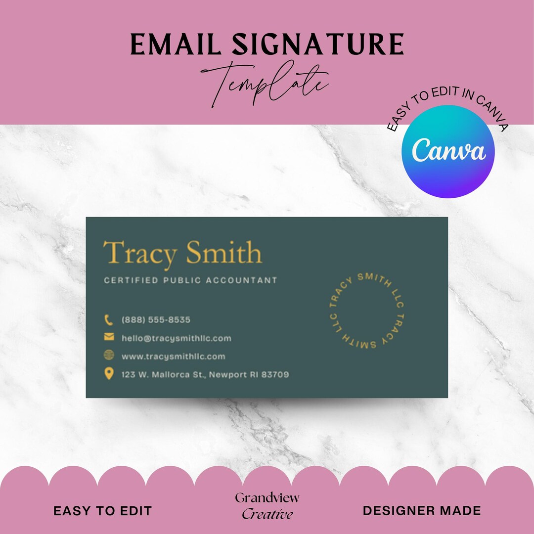 Email Signature Template, Canva Email Signature Design, Gmail Email ...