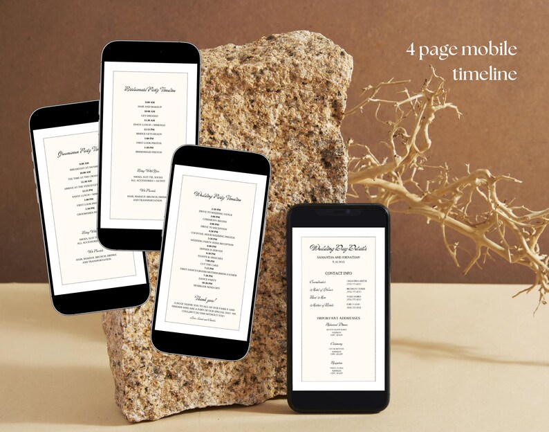 Mobile Wedding Day Timeline Template, Editable Wedding Timeline ...