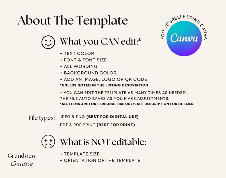 Neutral Business Card Template, Instant Download, Printable Business ...