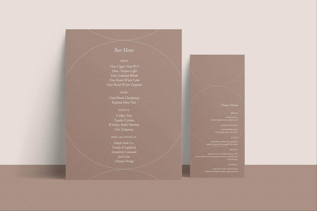 Editable Dinner and Drink Menu Canva Template Bundle, Dinner Party Menu ...