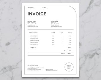 Invoice Template Esthetician Business Invoice Small Business Template ...