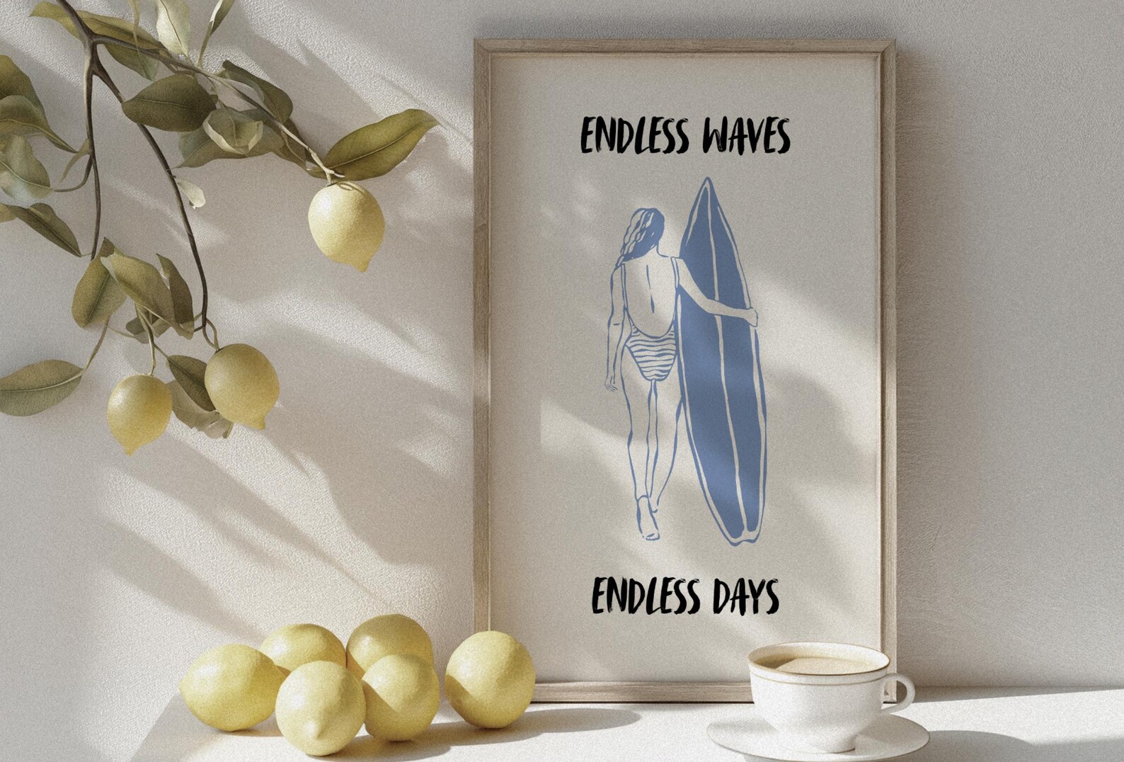 Meet Me by the Sea Poster, Summer Beach Coastal Art Typography Poster ...