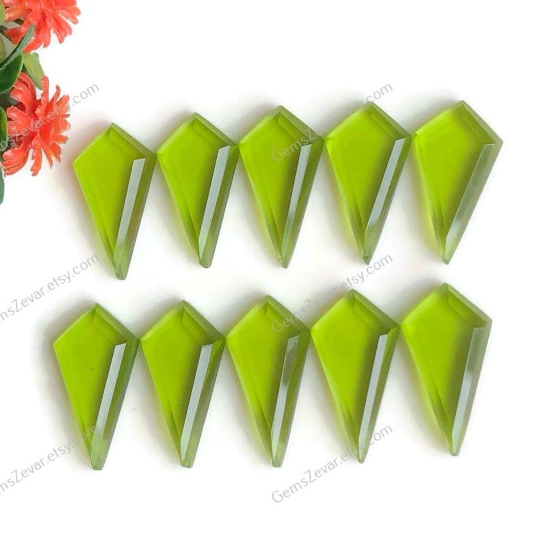 Peridot 10x20mm Approx Kite Shape Gemstone, Peridot 10pcs Lot Flat-back ...