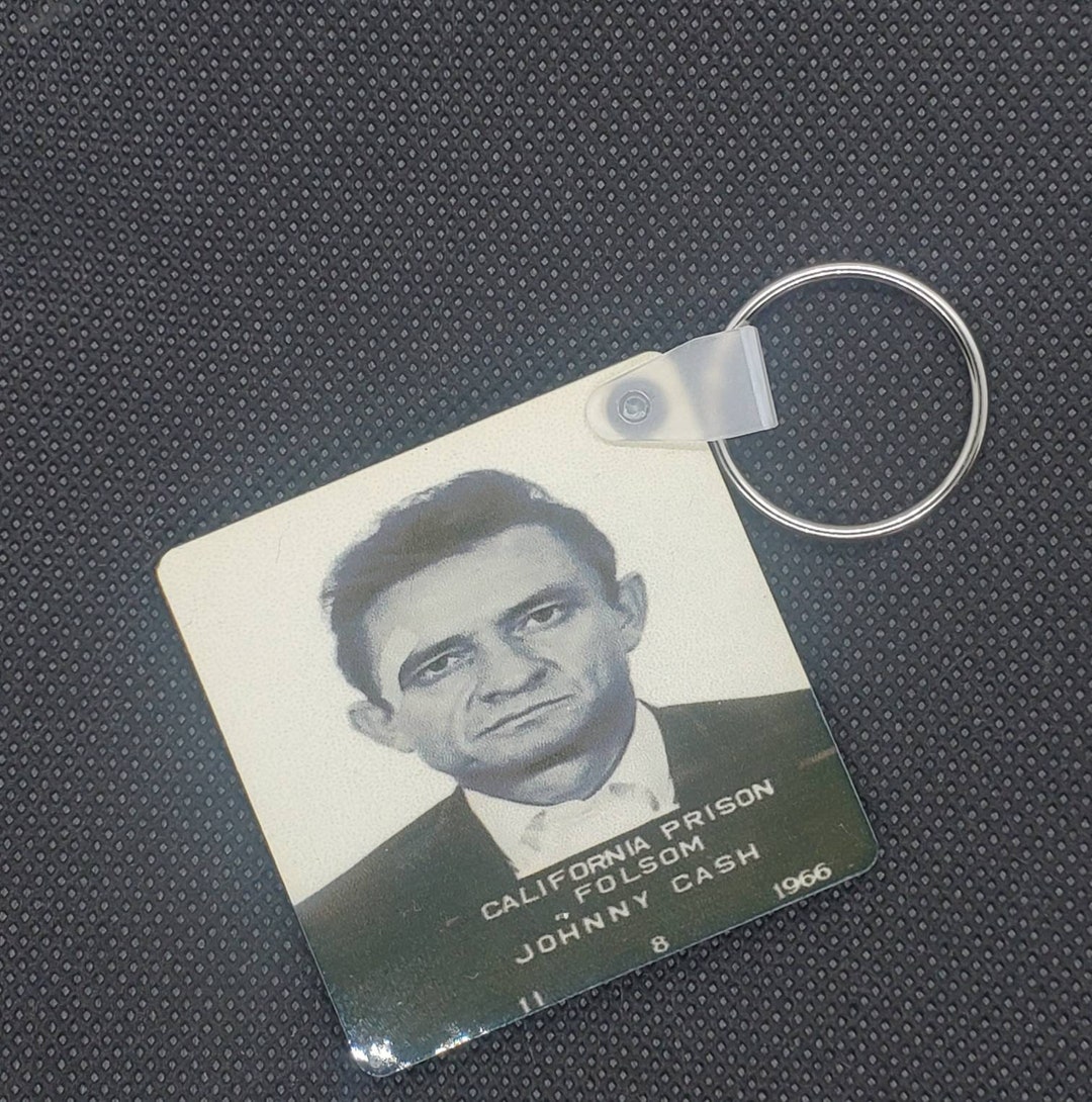 Johnny Cash Mug Shot Keychain - Etsy