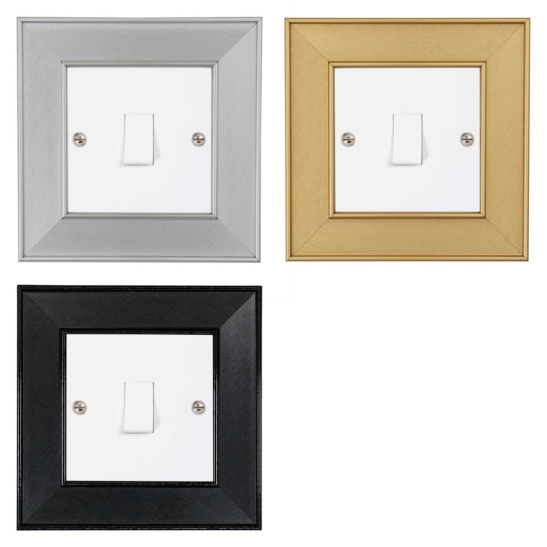Elektek Decorative Light Switch Surround Frame Finger Plate Art Deco ...