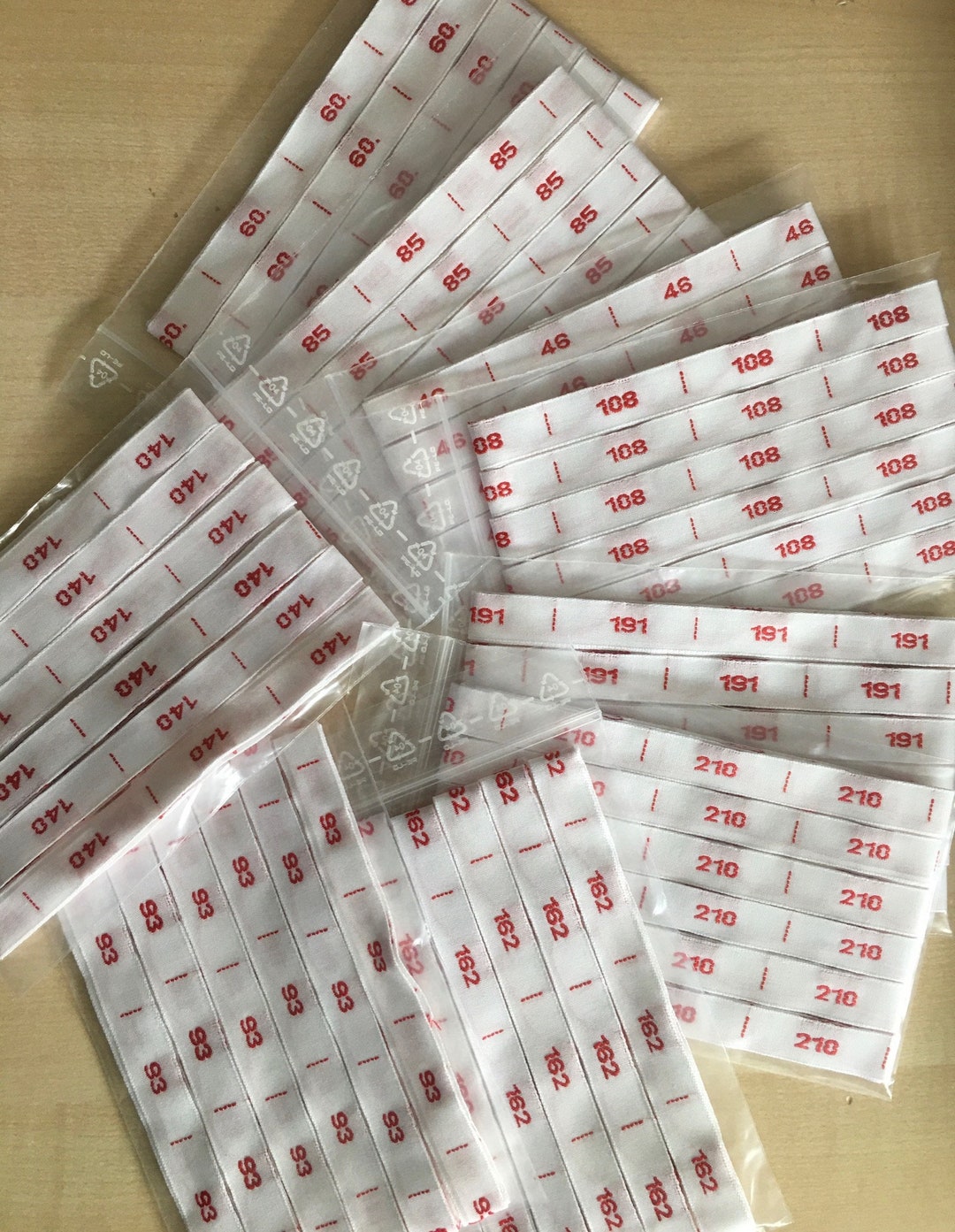 50 Children's Size or Number Labels in Portrait Format, or in Landscape ...