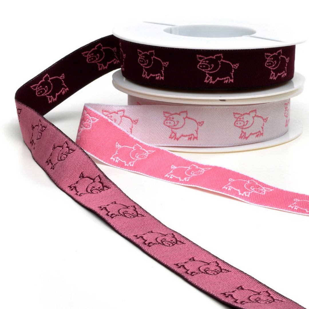 Pig 03, Meter Goods, Woven Ribbon, Border, Woven Jacquard Ribbon 100% ...