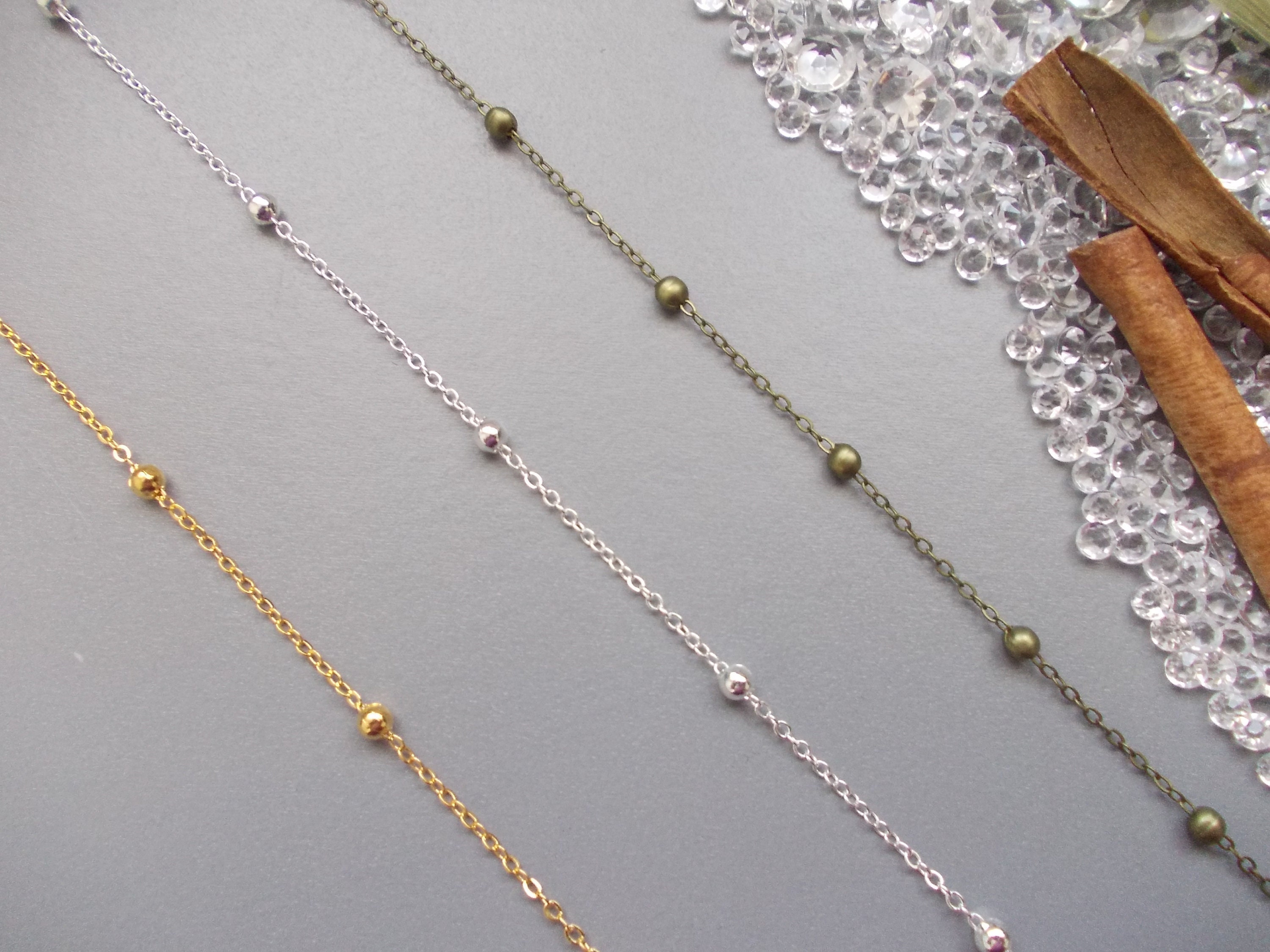 Satellite Jewellery Chain Small Ball & Chain Choose Silver - Etsy UK