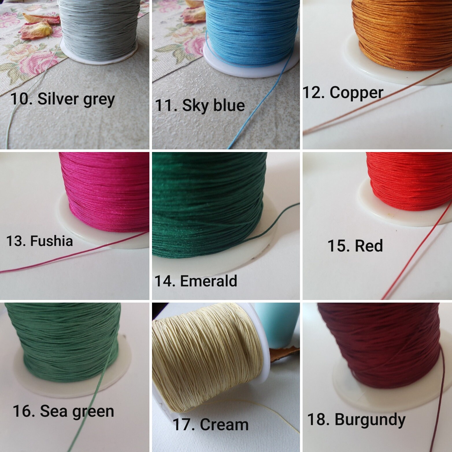 10 Metres Fine ALL COLOURS Nylon Thread 0.8mm Stringing | Etsy