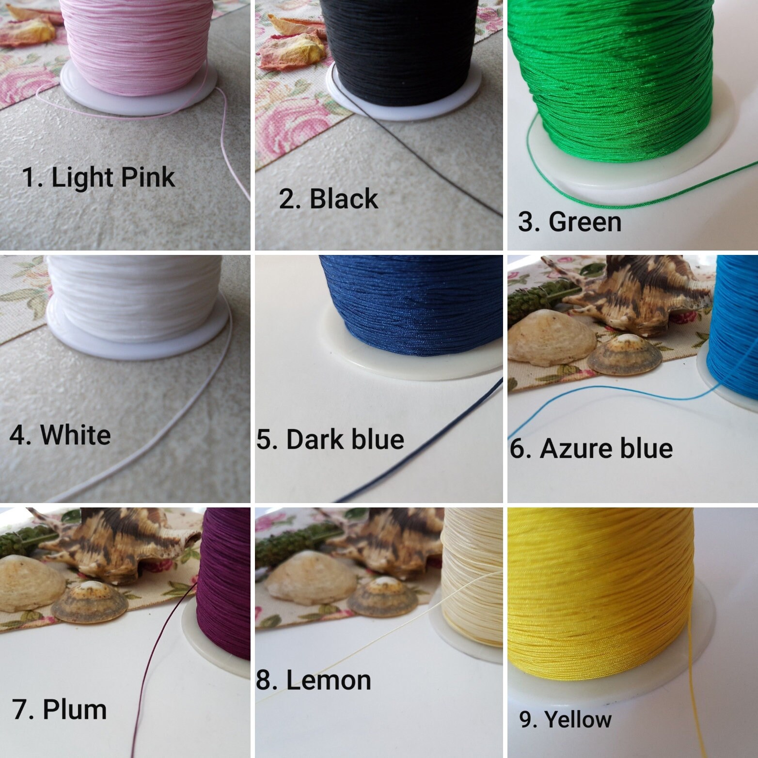 10 Metres Fine ALL COLOURS Nylon Thread 0.8mm Stringing | Etsy