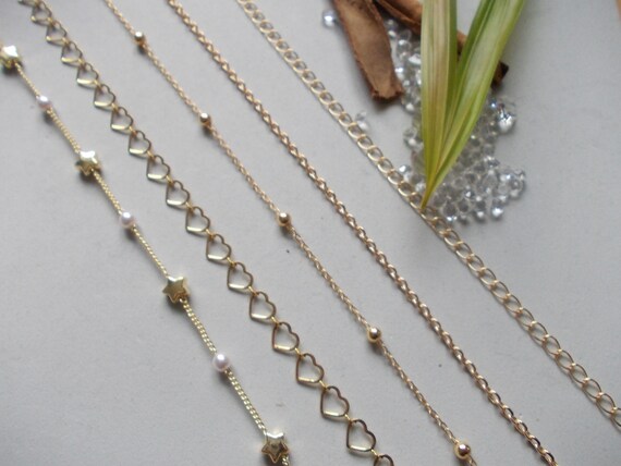 1 Metre of 18K Plated Light Gold Jewellery Chain 5 Styles - Etsy UK