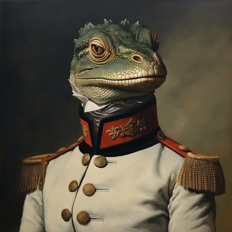 Lizard Painting - Royal Pet Portrait- Historical Animal Art - Etsy