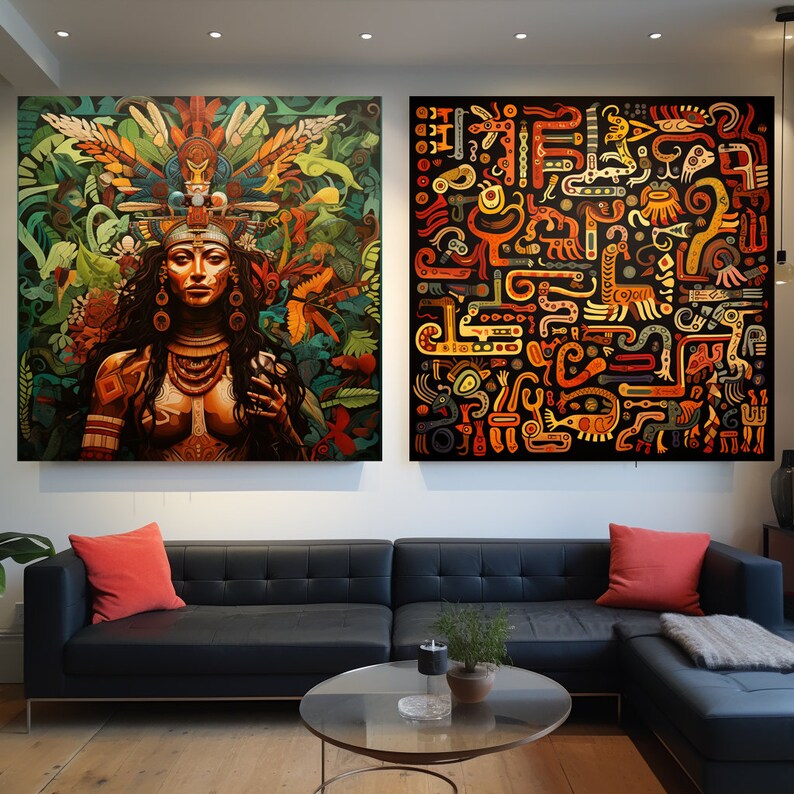 Aztec Goddess of Nature Aztec Wall Art Mythological Digital Art - Etsy