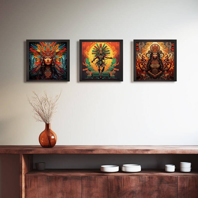 Aztec God of Sun Mayan Wall Art Aztec Digital Print Mythological Digital Art - Etsy